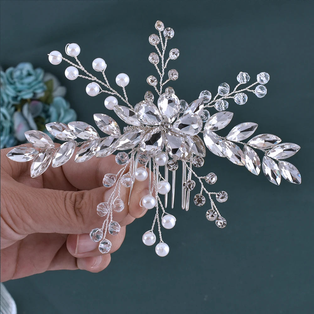 Crystal Bridal Hair Comb - Rhinestone Wedding Tiara – Tulle Lux Bridal ...